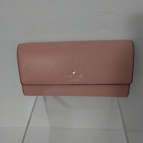 kate spade | Bags | Kate Spade Southport Avenue Sandra Pink Flap Wallet ...